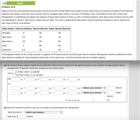Solved Galaxy Cloud Services Operates Several Data Centers