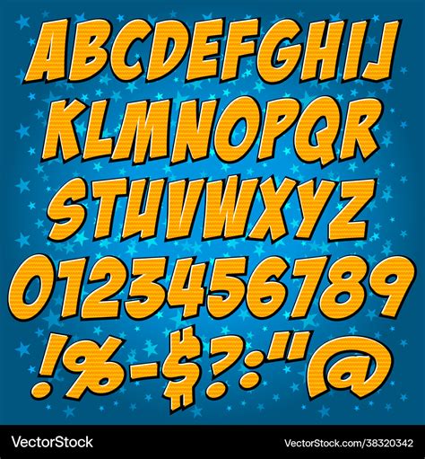 Comics Style Alphabet Collection Set Royalty Free Vector
