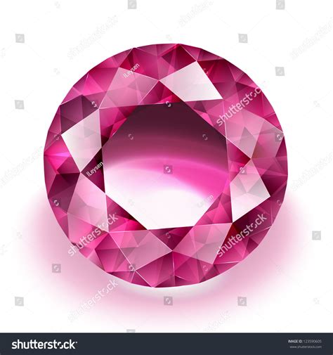 Shiny Ruby Isolated On White Stock Vector Royalty Free 123590605