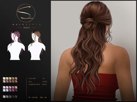 S Clubs Long Wawy Hairstyle Ariel060823 Sims Hair Hair Styles Sims 4