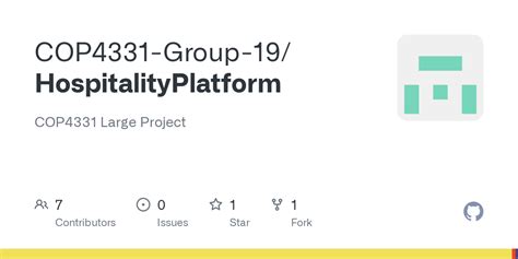 Github Cop4331 Group 19hospitalityplatform Cop4331 Large Project