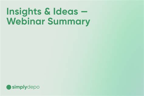 Self Distribution 101 Webinar Summary Simplydepo