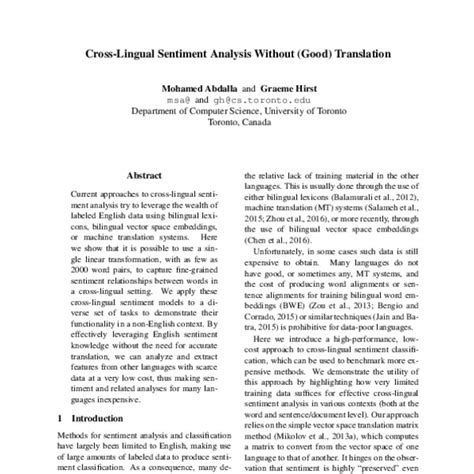 Cross Lingual Sentiment Analysis Without Good Translation Acl Anthology