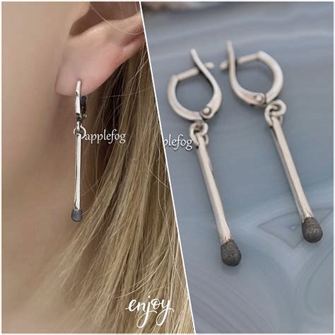 Серебряные серьги Спички купить