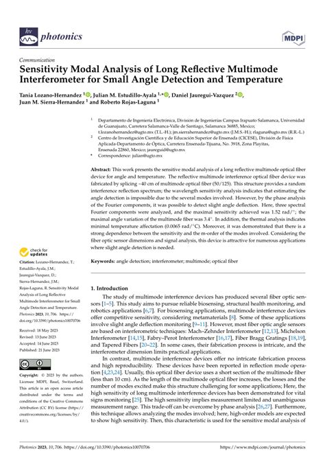 Pdf Sensitivity Modal Analysis Of Long Reflective Multimode
