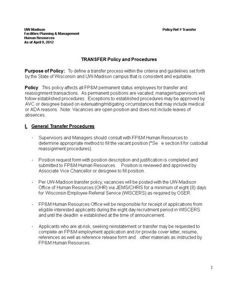 Employee Request Reassignment Transfer Letter