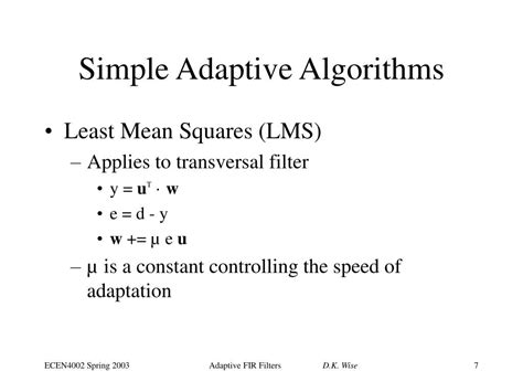Ppt Adaptive Fir Filter Algorithms Powerpoint Presentation Free