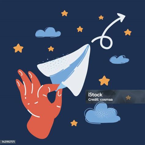 종이 비행기의 만화 벡터 일러스트레이션 여행 경로 기호 0명에 대한 스톡 벡터 아트 및 기타 이미지 0명 개념 개념과 주제 Istock