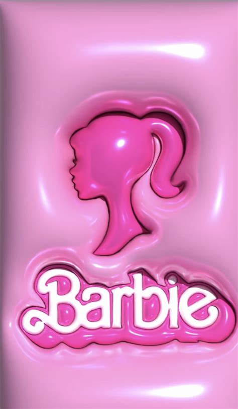 The Word Barbie Written In White Letters On A Pink Background With An
