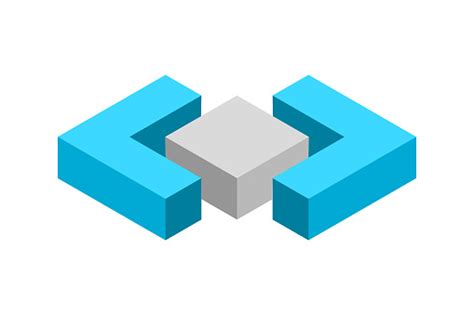 꺾쇠 괄호 3d 아이콘입니다 큐비컬 프로그래밍 기호 동일하지 않거나 작거나 크지 않습니다 괄호에 대한 스톡 벡터 아트 및 기타