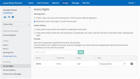 Allowing Users To Access A Process