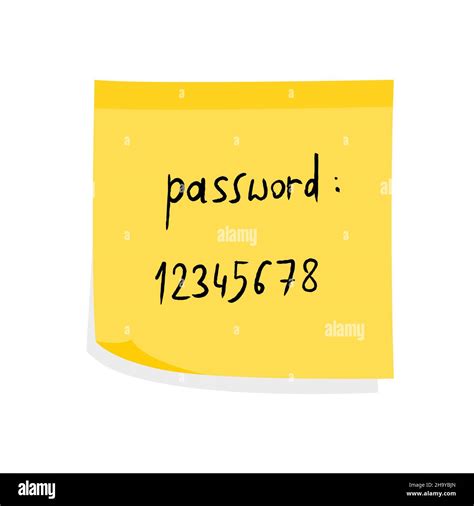Easy Password Yellow Sticky Note Message Paper Sign Stock Vector Image And Art Alamy