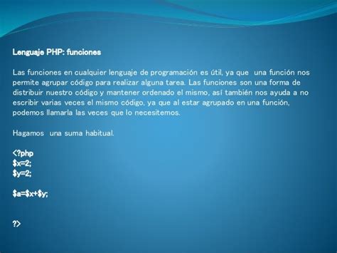 Funciones En Php Funcin En Php Uso De Funciones En