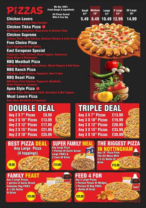Menu Tops Pizza