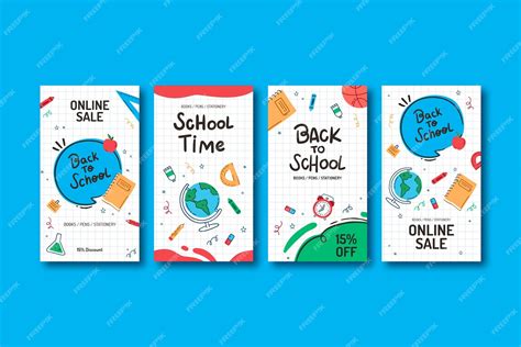 학교 서식 파일로 다시 손으로 그린 프리미엄 벡터