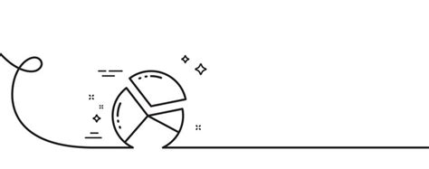 Pie Chart Line Icon Presentation Graph Sign Vector Image