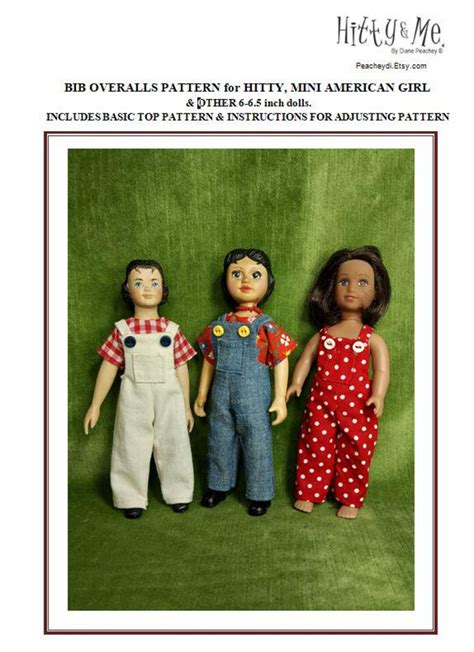 Bib Overalls Pattern For Hitty Doll Mini American Girl And 6 To 65 Inch Dolls Basic Top
