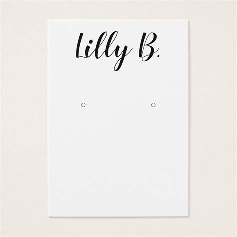 Script Calligraphy White Earring Display Card Zazzle