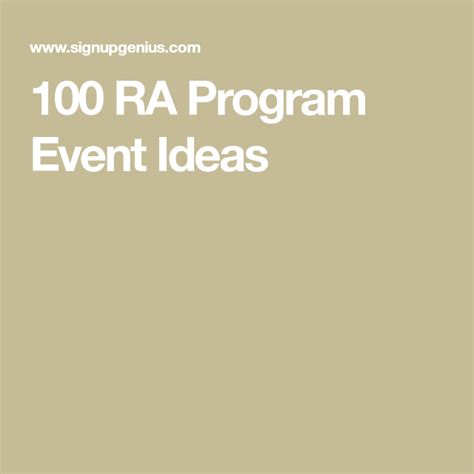 100 RA Program Event Ideas Social Program Ideas College Event Ideas Ra Program Ideas
