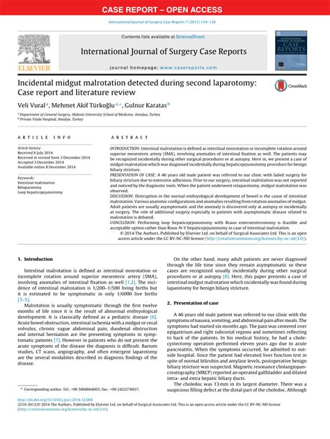 Pdf Incidental Midgut Malrotation Detected During Second Laparotomy