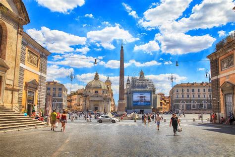 Piazza Del Popolo People`s Square In Rome Italy Editorial Photography