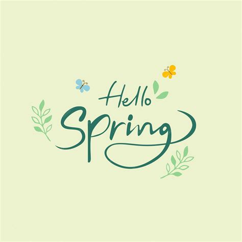 봄 캘리그라피 텍스트 안하세요 봄 프리미엄 벡터