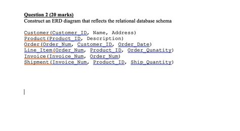 GET ANSWER Question 2 20 Marks Construct An ERD Diagram That