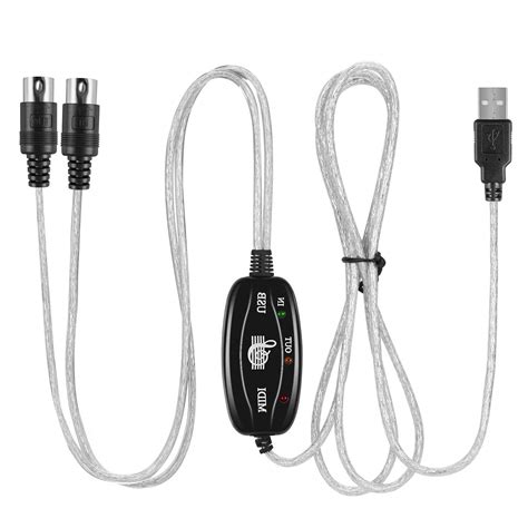 6Ft 2M USB To MIDI Keyboard Interface Converter Cable Adapter Adapter USB To Midi In Out