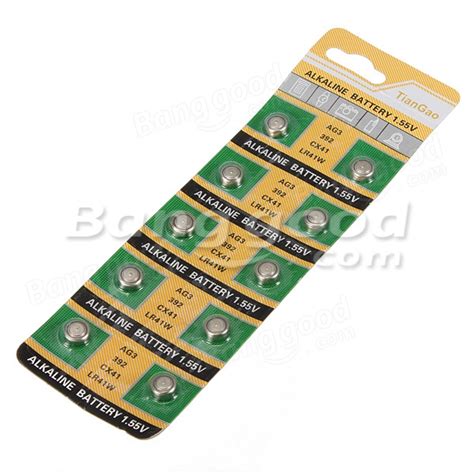 10 Pcs Ag3 392a Cx41 Lr41w Alkaline Watch Button Cell Battery 155v