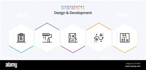 Design And Development 25 Line Icon Pack Including Design Coding