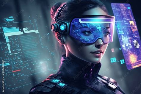 Person With Interface Stock Illustration Adobe Stock