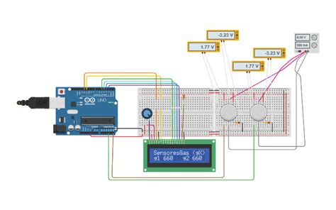 Circuit Design Sensores De Gas Tinkercad