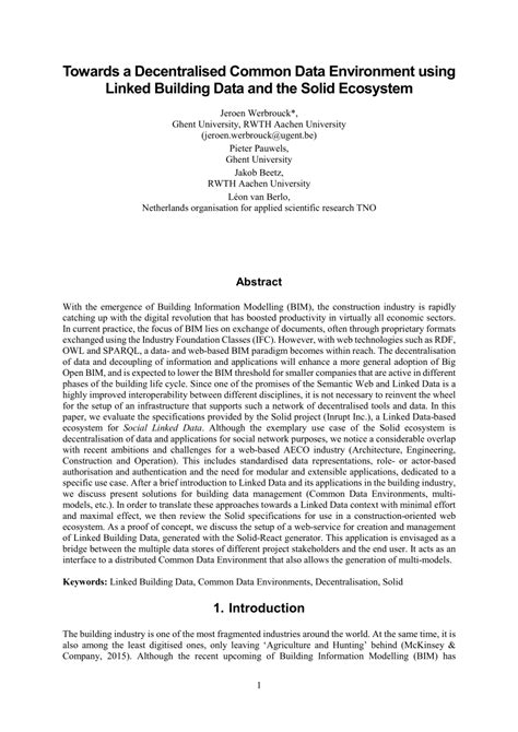 Pdf Towards A Decentralised Common Data Environment Using Linked