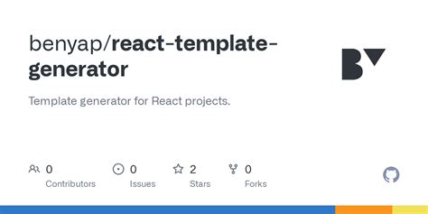 Github Benyap React Template Generator Template Generator For React Projects