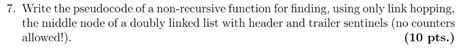 Solved 7 Write The Pseudocode Of A Non Recursive Function