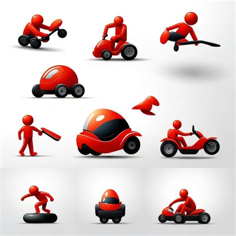 Pushing Vector Set White Background Isolated A High Premium Ai