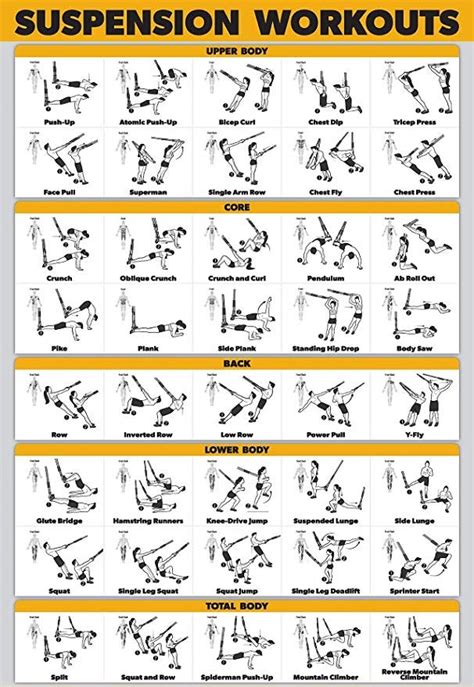 Quickfit Suspension Workout Exercise Poster Double Sided Laminated
