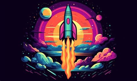 Premium Ai Image Rocket Launching To Space Background Space