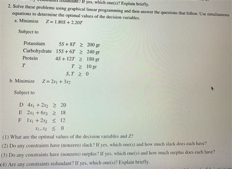 Solved Linear Programming Problem Solve Only Part A Show