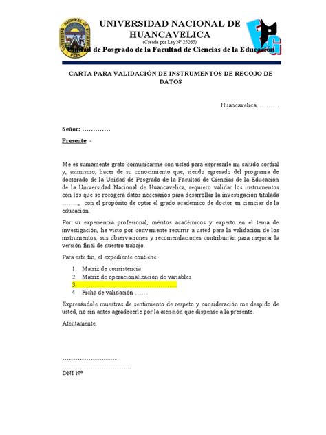carta de validacion pdf