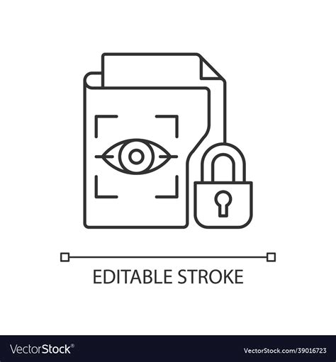 Protected Biometric Data Linear Icon Royalty Free Vector