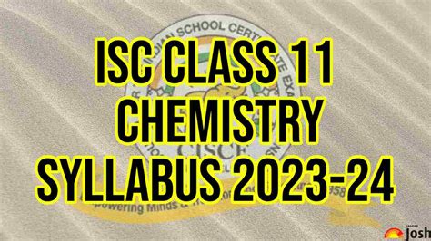 Isc Class 11 Chemistry Syllabus 2023 2024 Download Class 11th