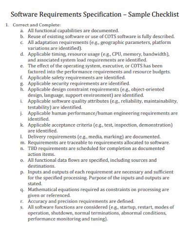 FREE 33 Software Checklist Samples In MS Word Google Docs Apple