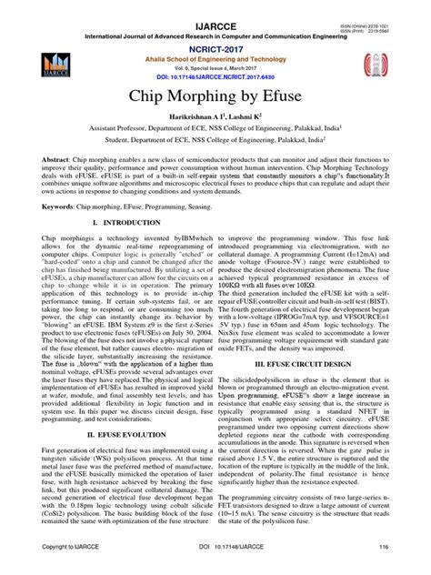 Ijarcce Ncrict 30 Pdf Integrated Circuit Fuse Electrical