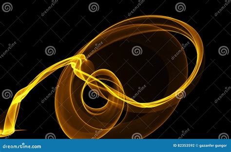 Colored Light Energy Streak On Black Background Stock Illustration