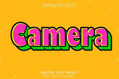premium vector camera text effect