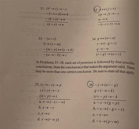 Solved Problems For Problems Test Each Argument For Chegg