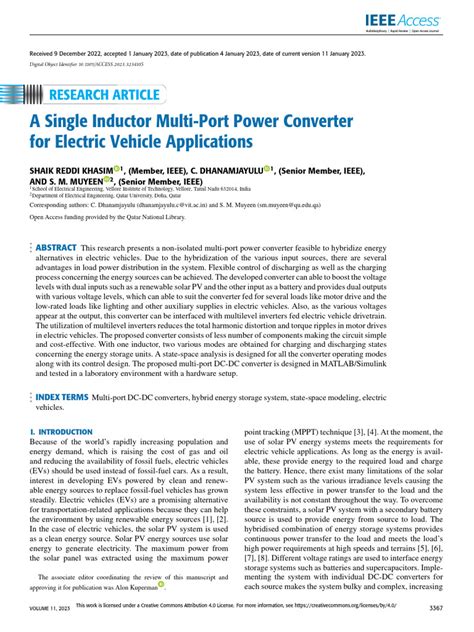a single inductor multi port power converter pdf power inverter
