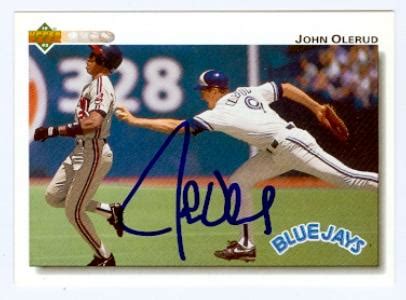 John Olerud Autographed Baseball Card Toronto Blue Jays Upper