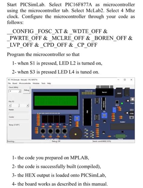 solved start picsimlab select pic16f877a as microcontroller